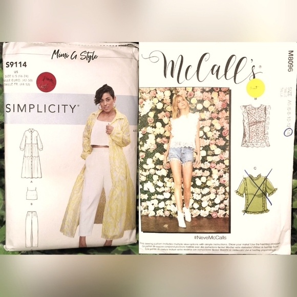 Simplicity | Office | 2 Mccalls Sewing Patterns S914 M896 For Dress Top ...